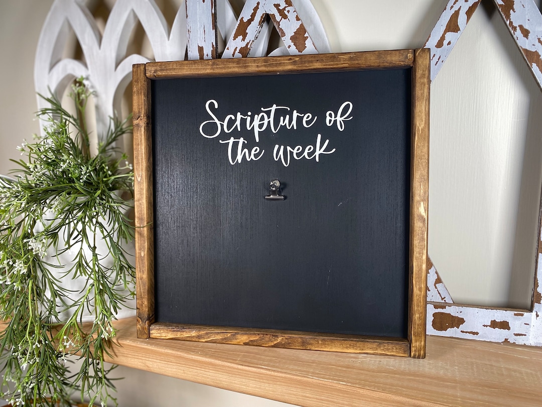 Scripture of the Week Framed Wood Sign, Memory Verse Wall Art ...