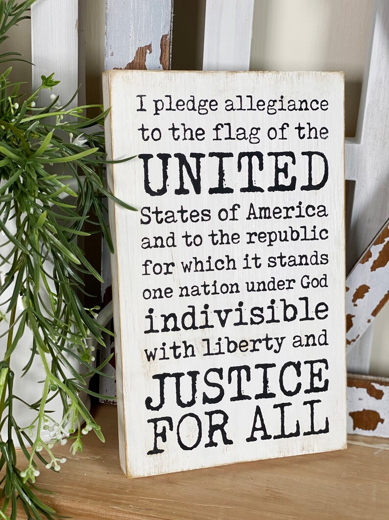 Pledge of Allegiance Wood Sign, Americana Farmhouse Decor - Etsy
