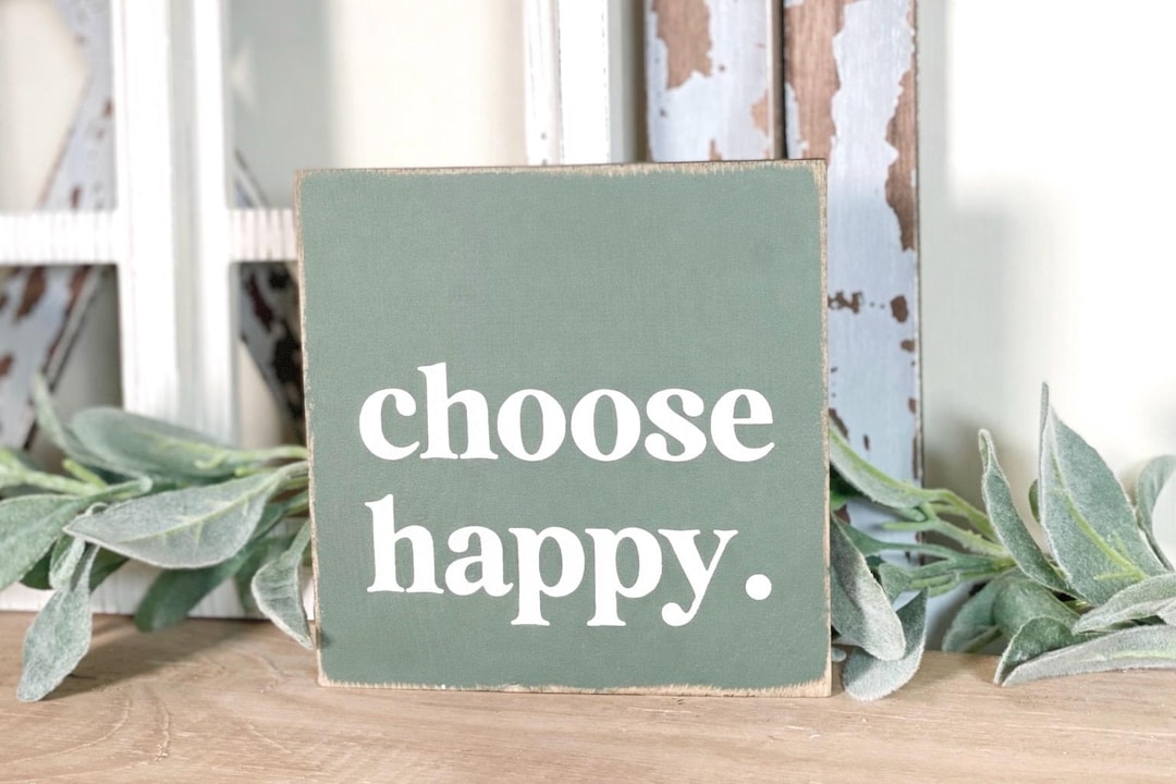 Choose Happy Wood Sign: Modern Farmhouse Decor, Motivational Gift - Etsy