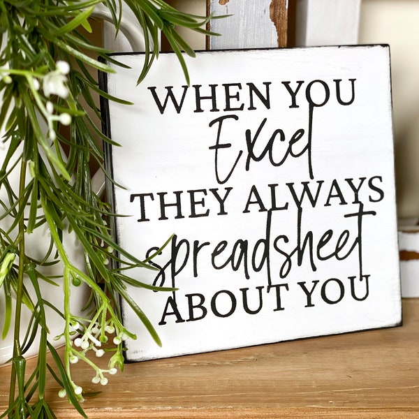 Excel Spreadsheet Decor Sign - Etsy