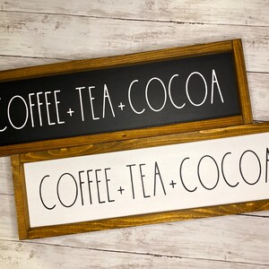 Coffee Tea Cocoa Sign, Coffee Bar Wood Sign, Farmhouse Kitchen Decor ...