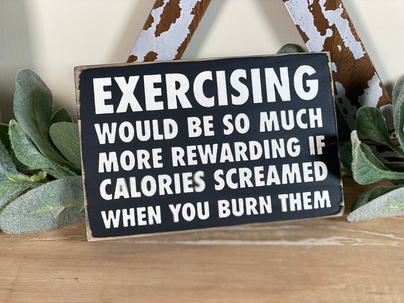 Funny Exercise Sign: Hand Painted Wood Gym Decor, Kitchen Wall Art - Etsy