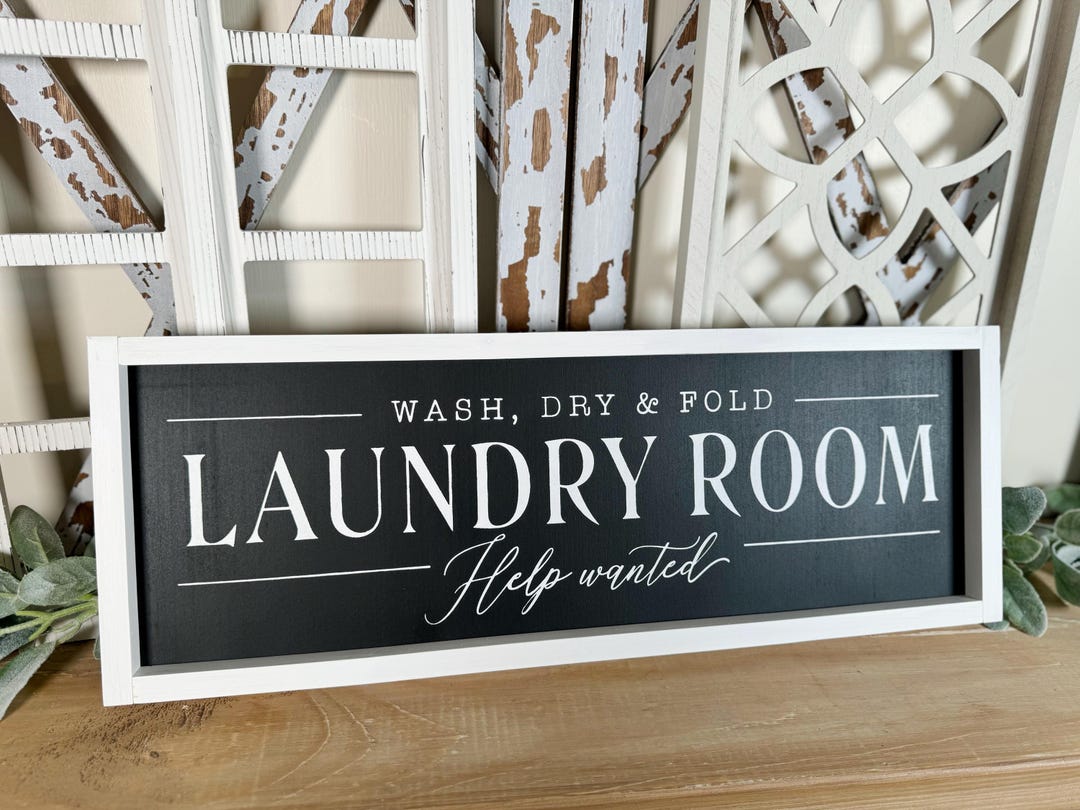Farmhouse Laundry Room Sign: Wash, Dry, Fold - Rustic Wood Decor - Etsy
