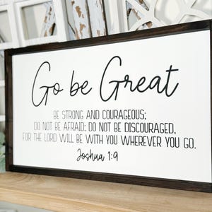 Go Be Great Framed Farmhouse Wood Sign, Modern Farmhouse Home Decor ...