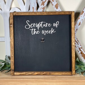 Scripture of the Week Framed Wood Sign, Memory Verse Wall Art ...