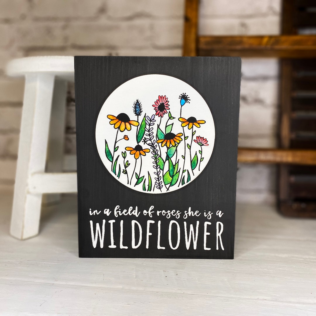 Hand Painted Wildflower Wood Sign: Inspirational Nursery Decor ...