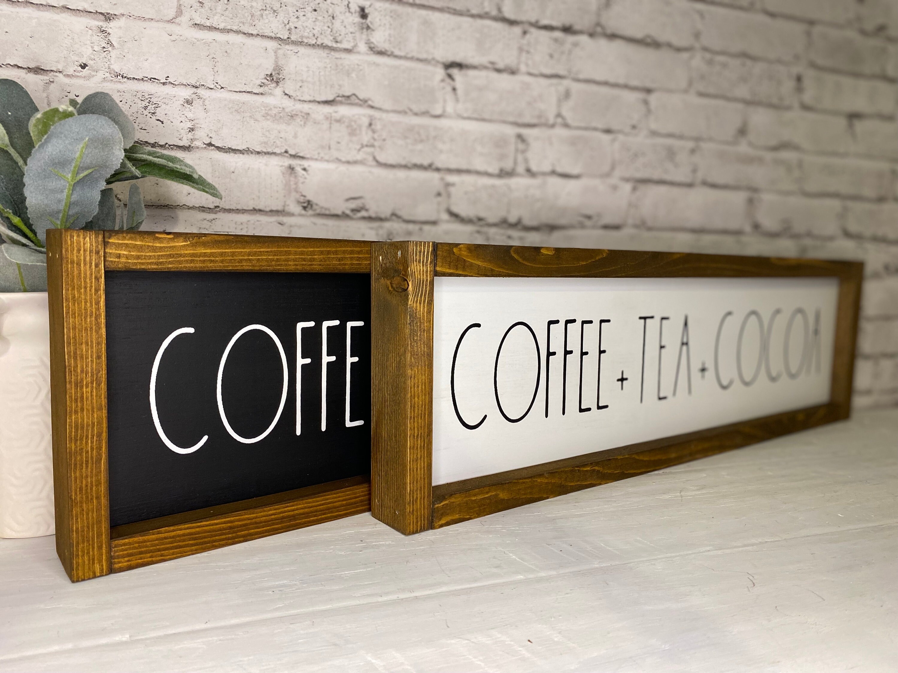 Coffee Tea Cocoa Sign Coffee Bar Wood Sign Farmhouse Kitchen - Etsy