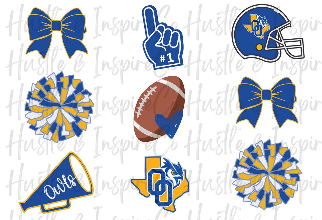 Odem Owls Cheer Football Bow Png - Etsy