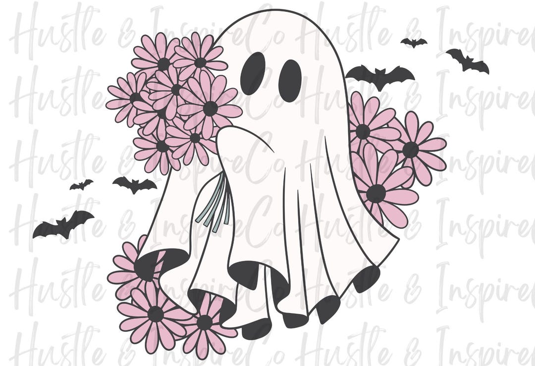 Cute Flower Ghost Png - Etsy