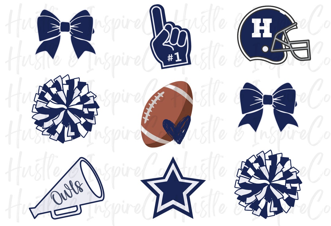 Owls Cheer Football Bows Png - Etsy