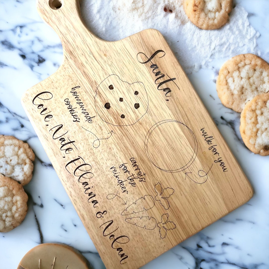 Personalized Milk and Cookie Board, Santa Board, Milk and Cookies for ...