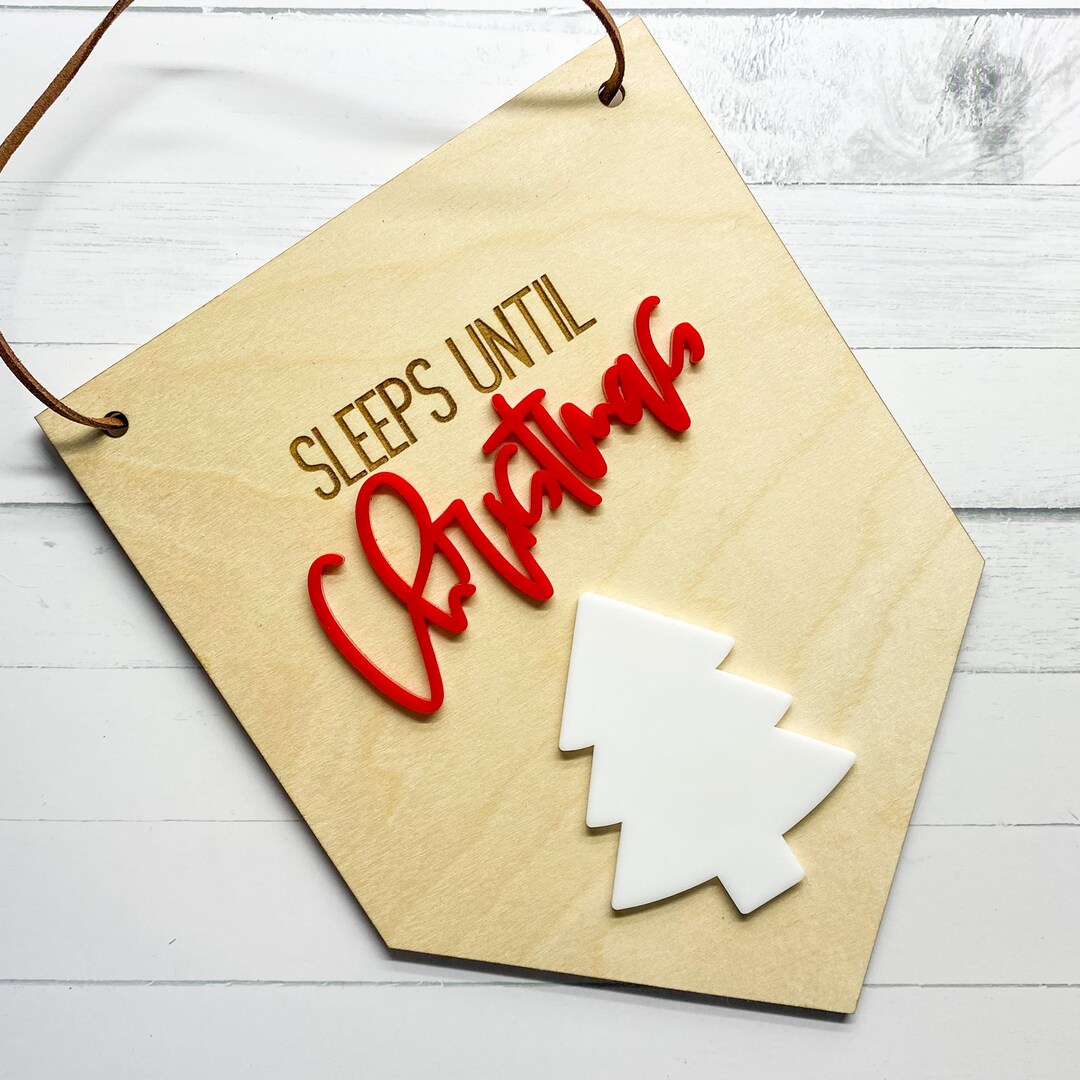 Sleeps Until Christmas Countdown, Christmas Countdown Sign, Christmas ...