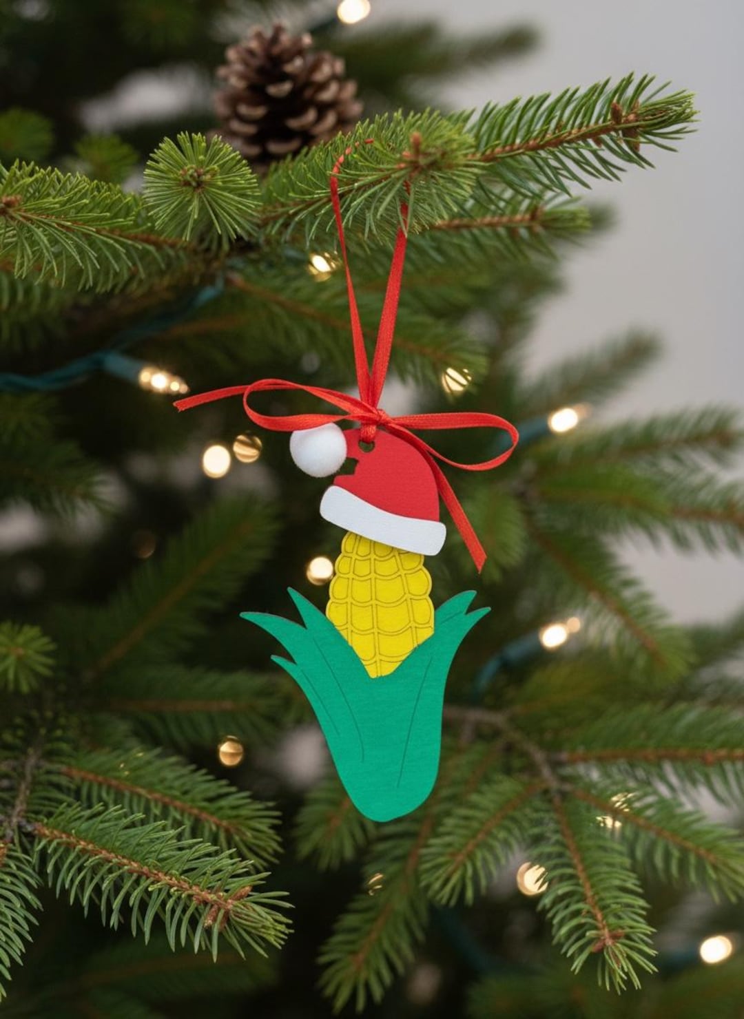 Corn Ornament, Cornament, Corn Santa, Corn on the Cob Ornament, Midwest ...
