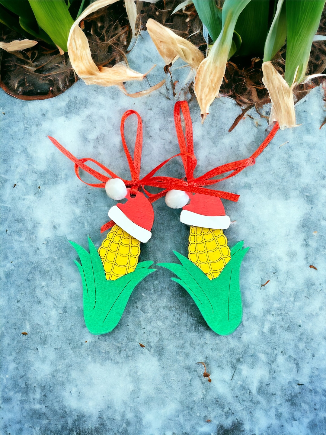 Corn Ornament, Cornament, Corn Santa, Corn on the Cob Ornament, Midwest ...