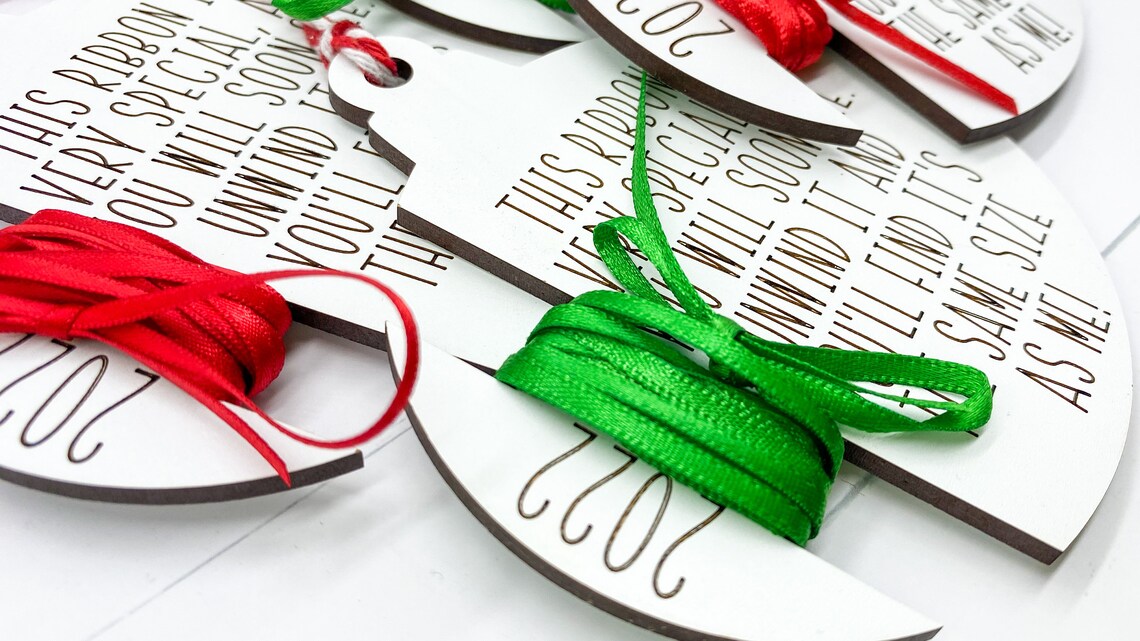 Measurement Ornament, Height Ornament, Height Ribbon Ornament, Ribbon ...