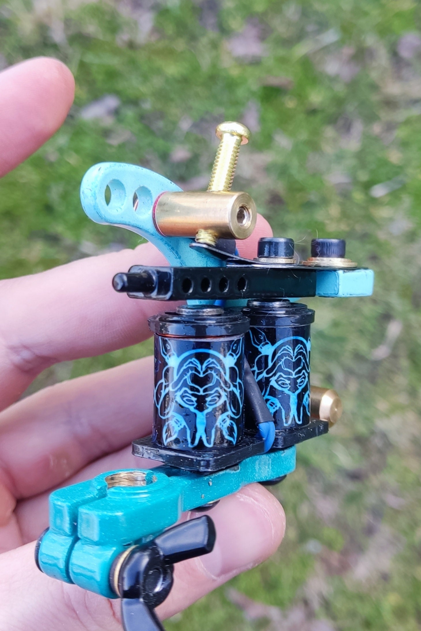 Handmade Double Coils Blue Rollo Frame Tattoo Machine Fast and Delicate ...