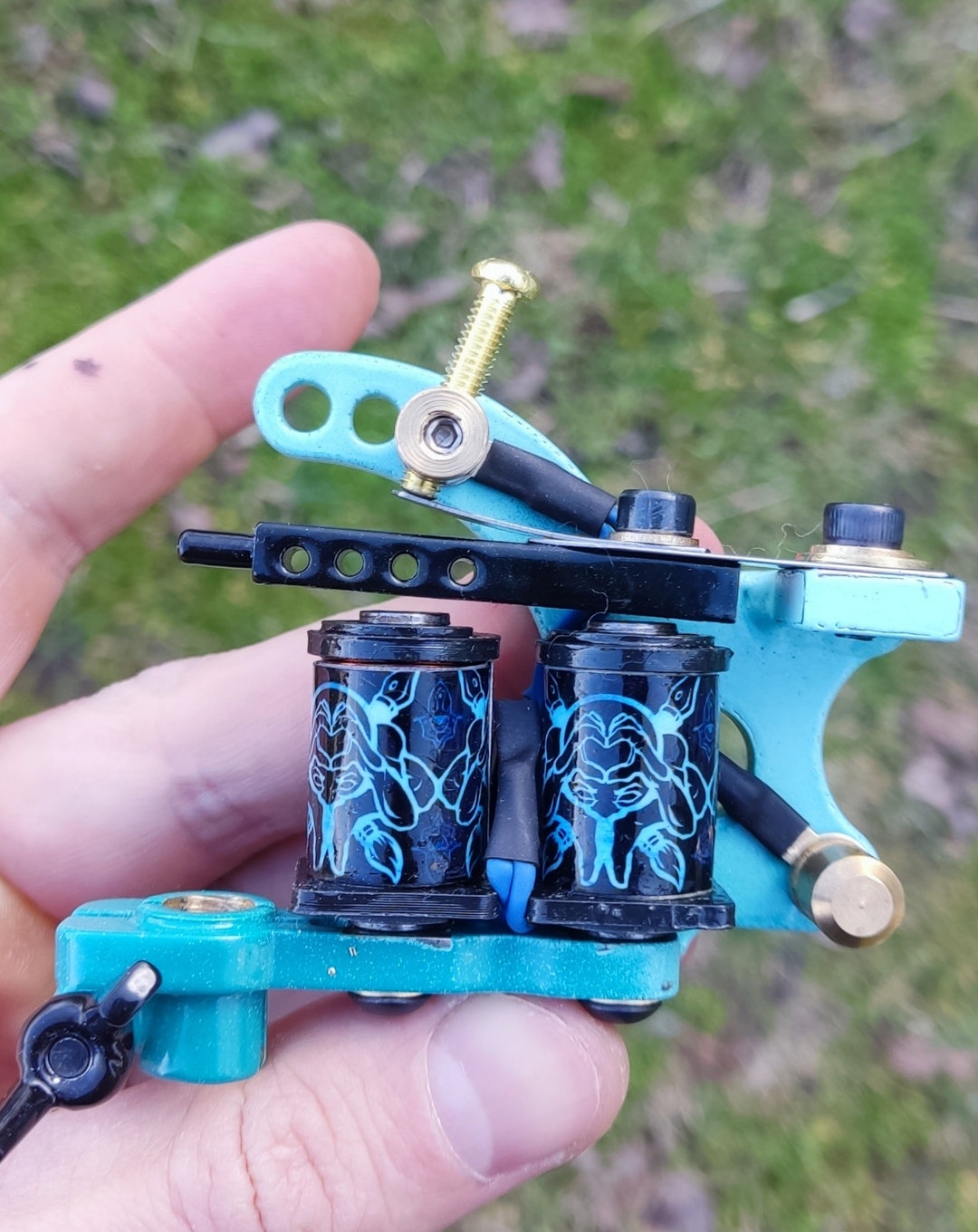 Handmade Double Coils Blue Rollo Frame Tattoo Machine Fast and Delicate ...