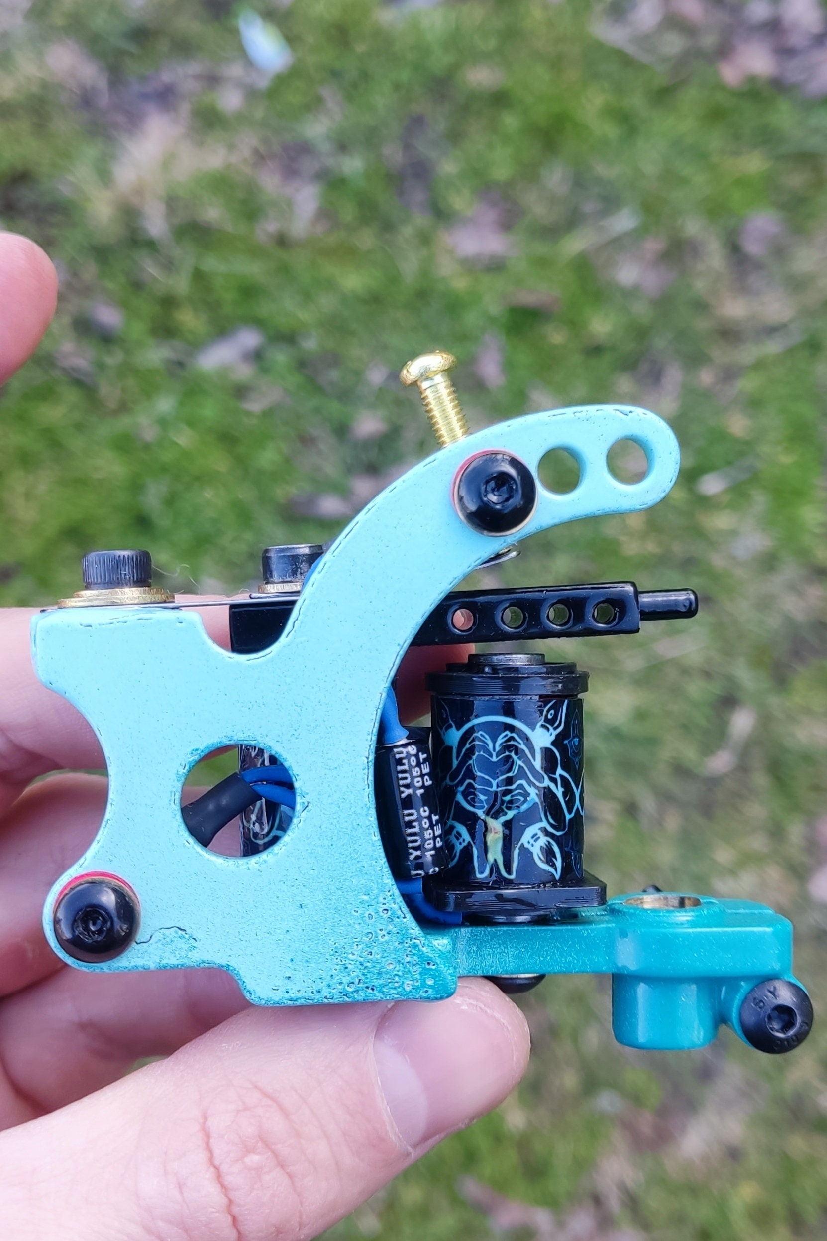 Handmade Double Coils Blue Rollo Frame Tattoo Machine Fast and Delicate ...