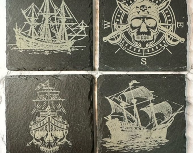 Pirate Stuff Engraved Slate Coasters Single or Set of 4 - Etsy
