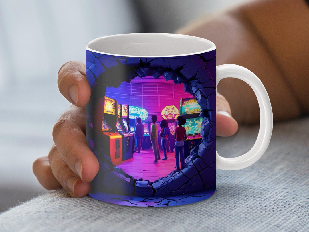 Retro Arcade Escape Digital Download, 11oz and 15oz Mug Wrap Design ...