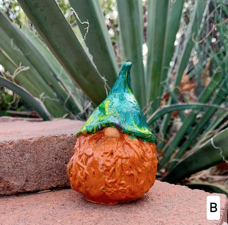 Bramble | Small Pour-paint Stone Gnome | High Desert Handcast Colorado ...