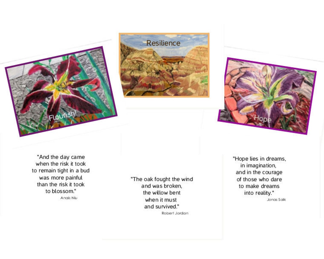 Inspirational Handmade Greeting Cards 5X7 With Positive Quotes and ...