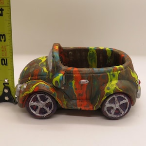 Colorful Pour Paint Hippy Bug Succulent Planter With Drainage Hole ...