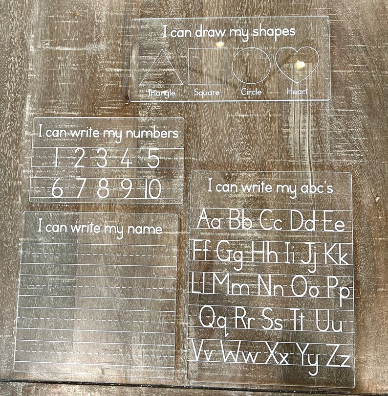 Handwriting Practice Dry Erase Tracing Boards Reusable ABC - Etsy