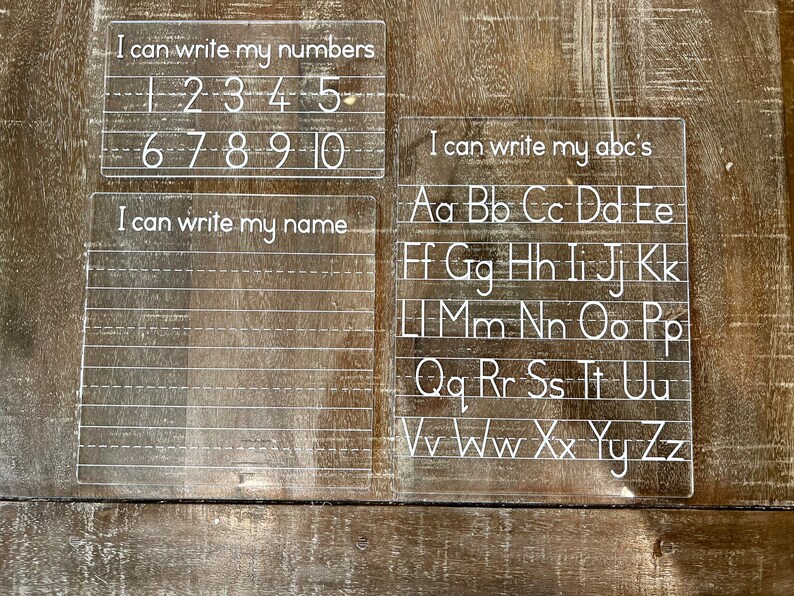 Handwriting Practice Dry Erase Tracing Boards Reusable ABC - Etsy