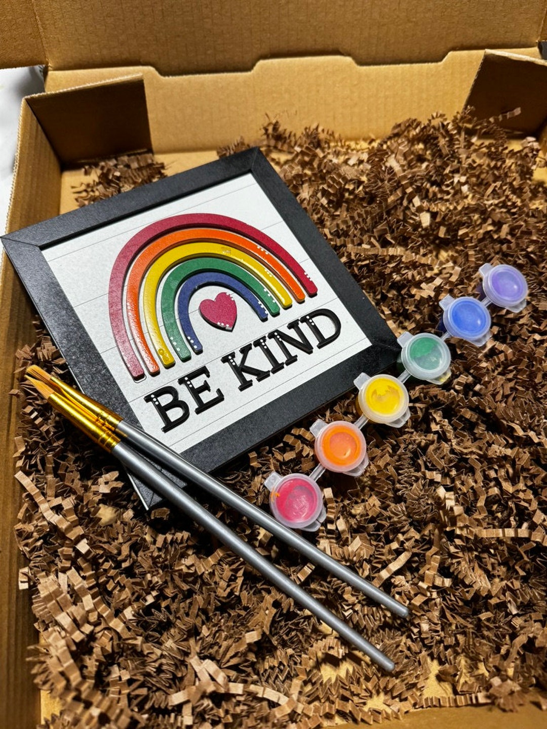 Be Kind Rainbow Paint Kit | Kids Paint Kit | Paint Party Kit | Craft ...