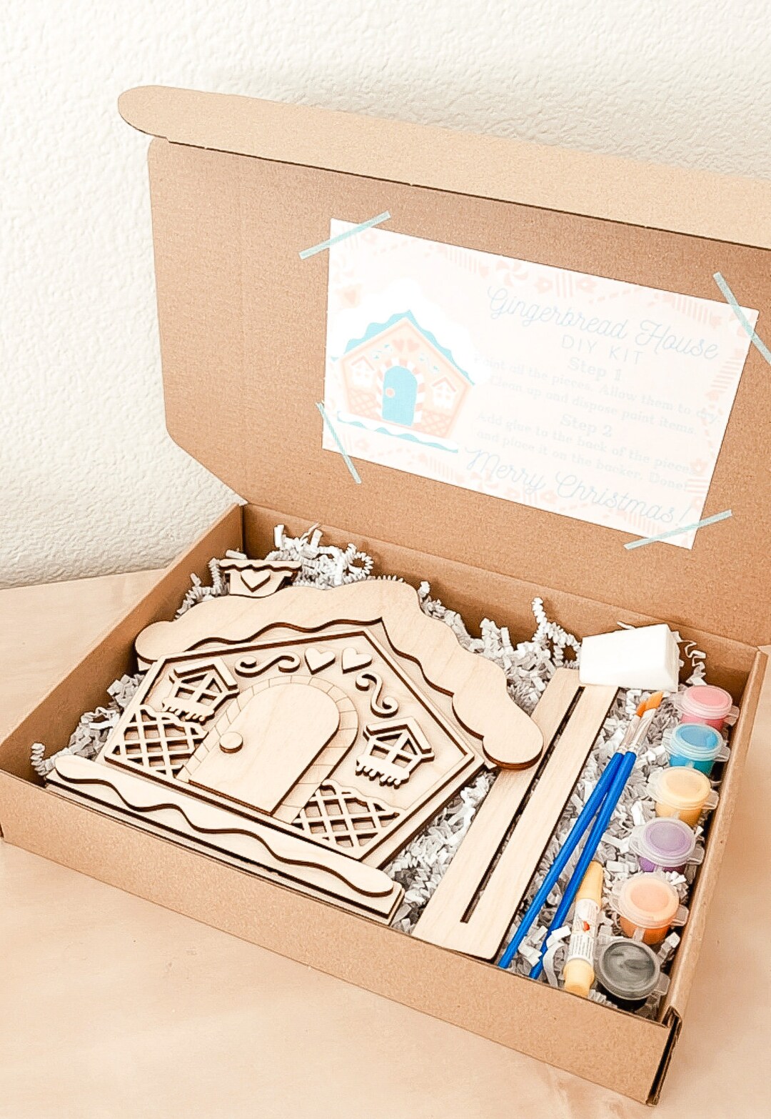 Paint Your Own Gingerbread House Kit | DIY Christmas Craft Kit ...