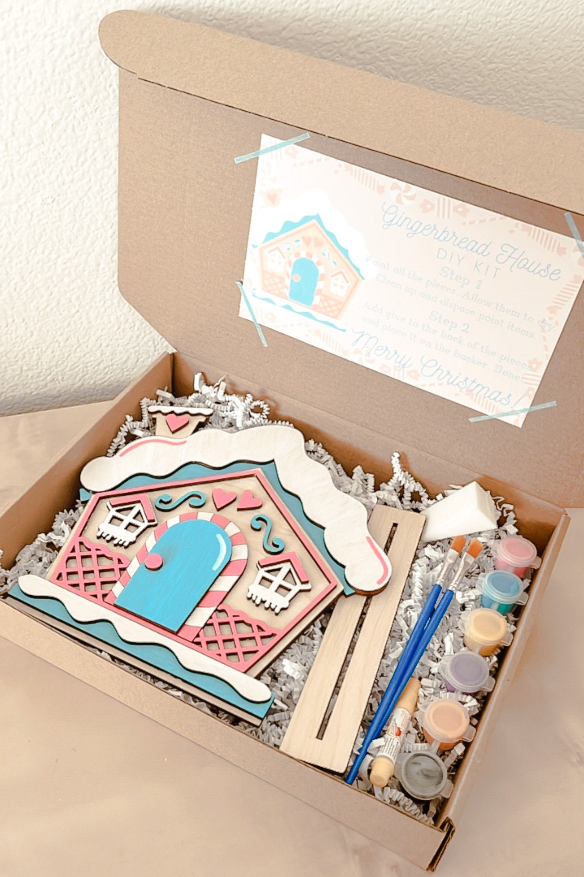 Paint Your Own Gingerbread House Kit DIY Christmas Craft Kit Holiday ...