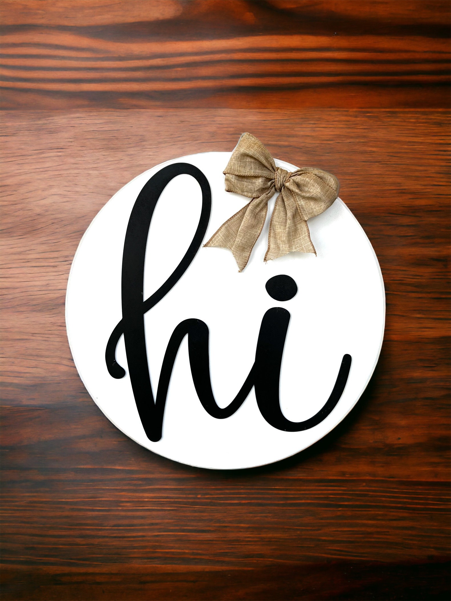 Hi 18" Door Hanger | Hi Welcome Sign for Door | Simple Door Sign ...