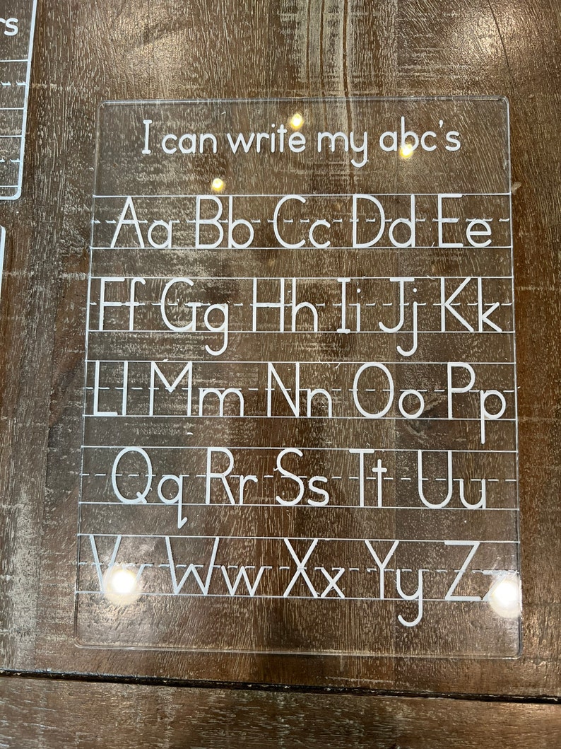 Handwriting Practice Dry Erase Tracing Boards Reusable ABC - Etsy