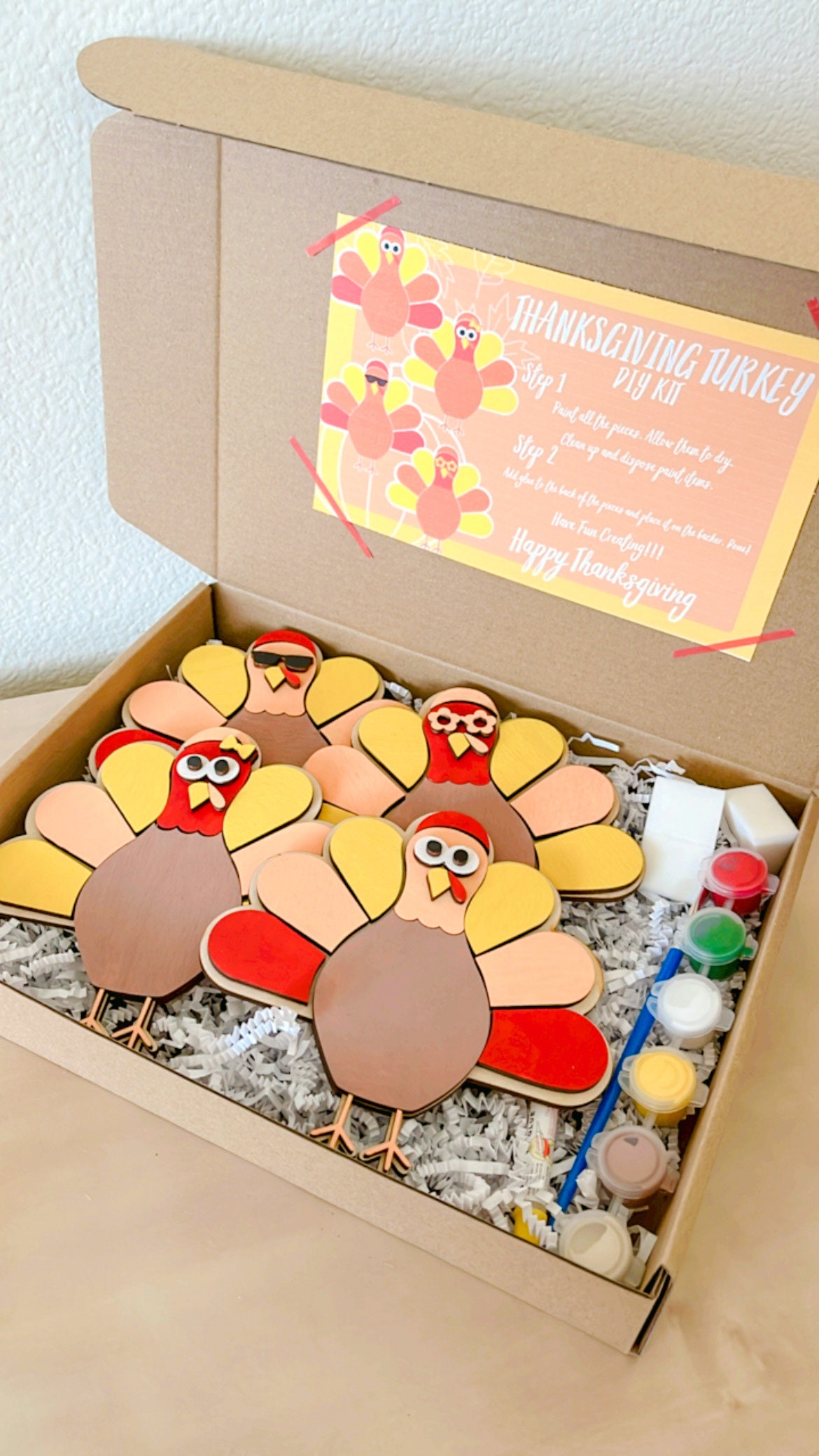 Paint Your Own Thanksgiving Turkeykit |thanksgiving Paint Set | Turkey ...