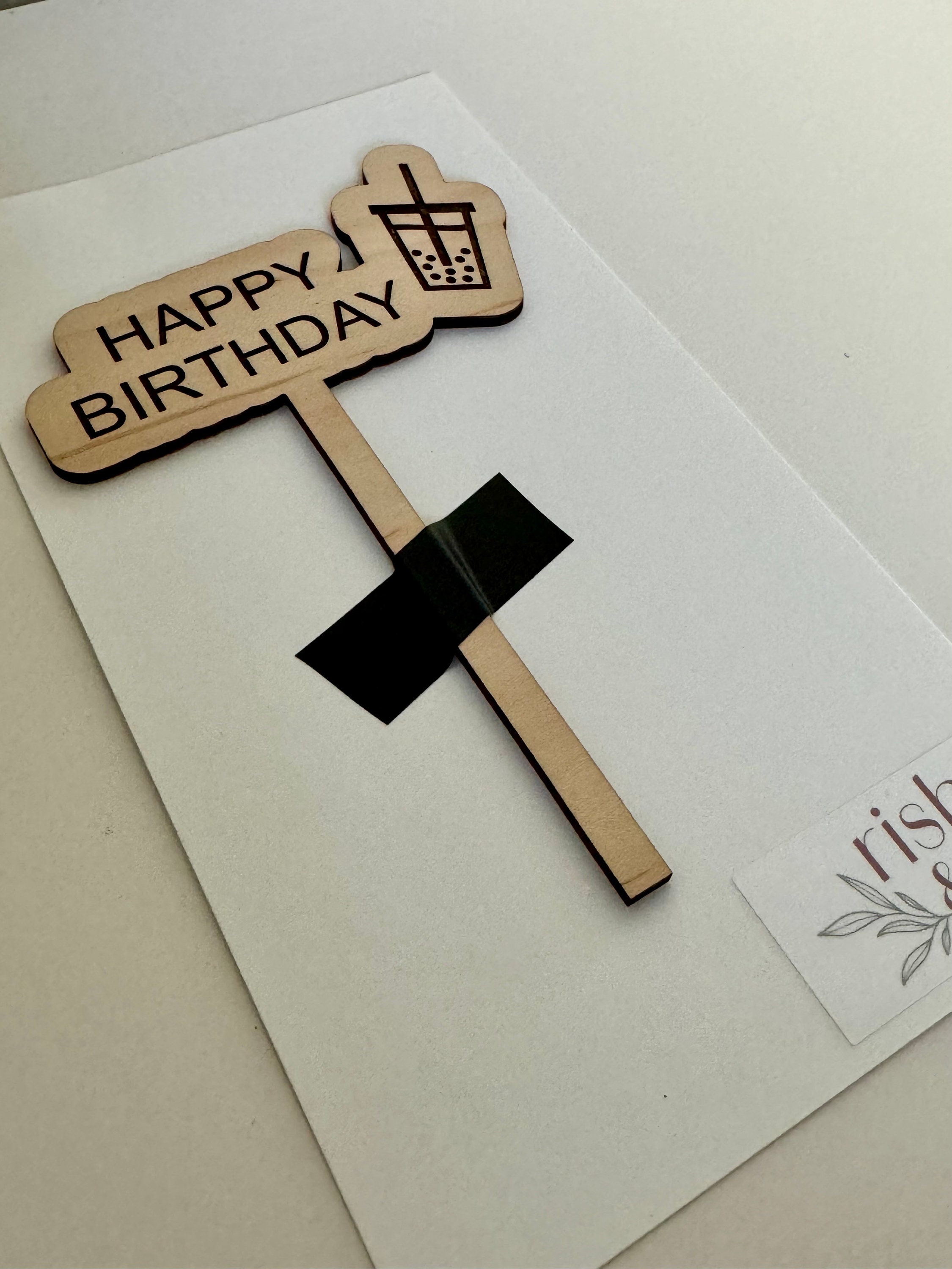 Boba Time “happy Birthday” Cake Topper - Ready to Ship - Etsy