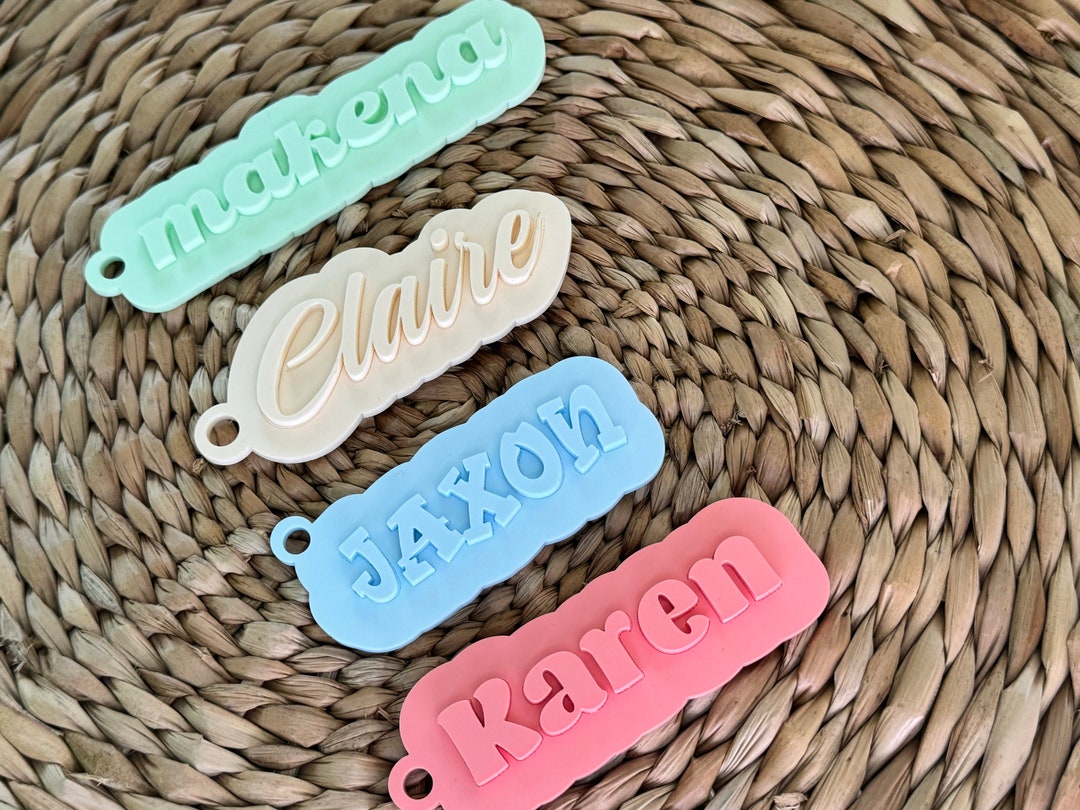 Personalized Laser Cut Acrylic Bag Tags - Etsy