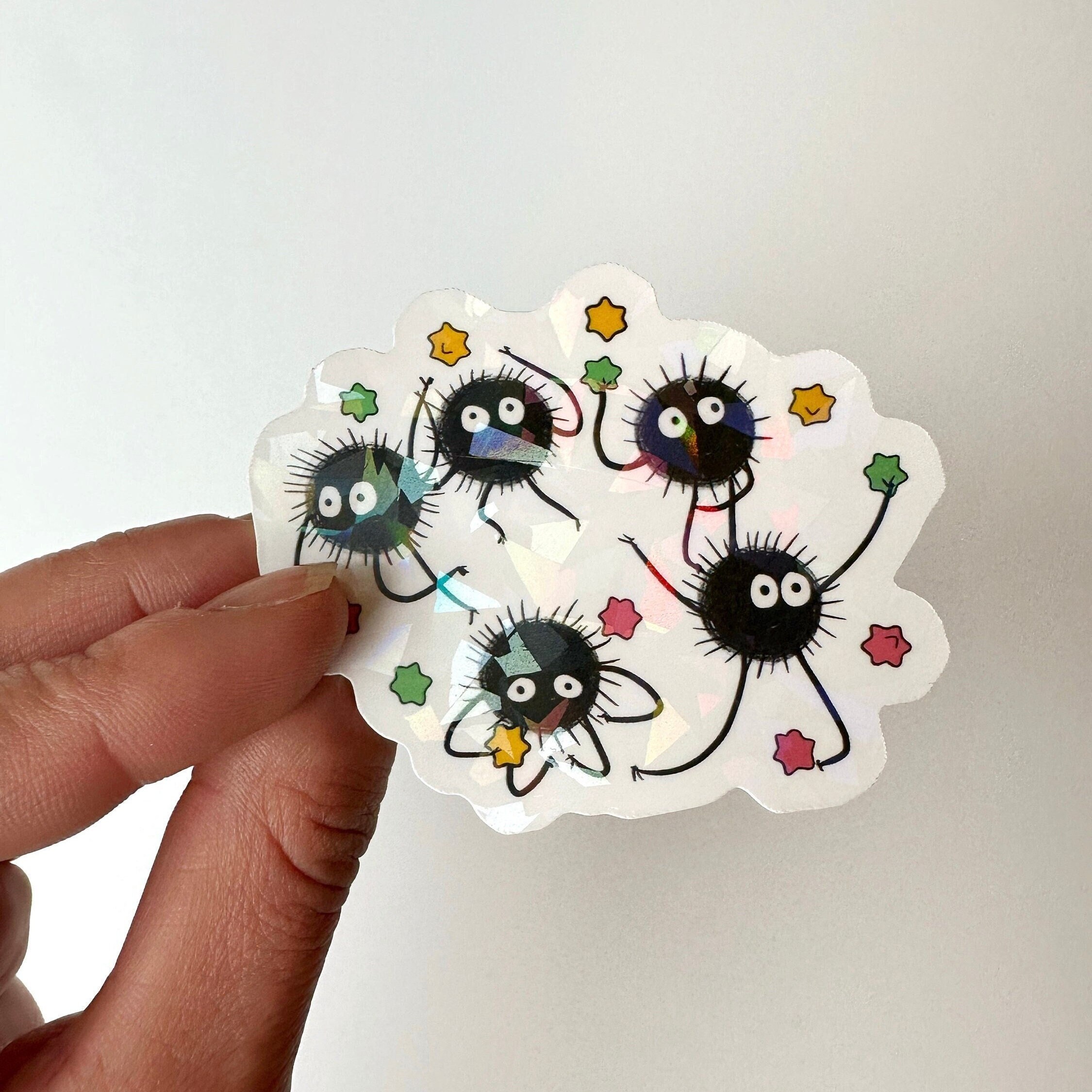 Holographic Soot Sprite Sticker / Water Resistant Sticker for - Etsy