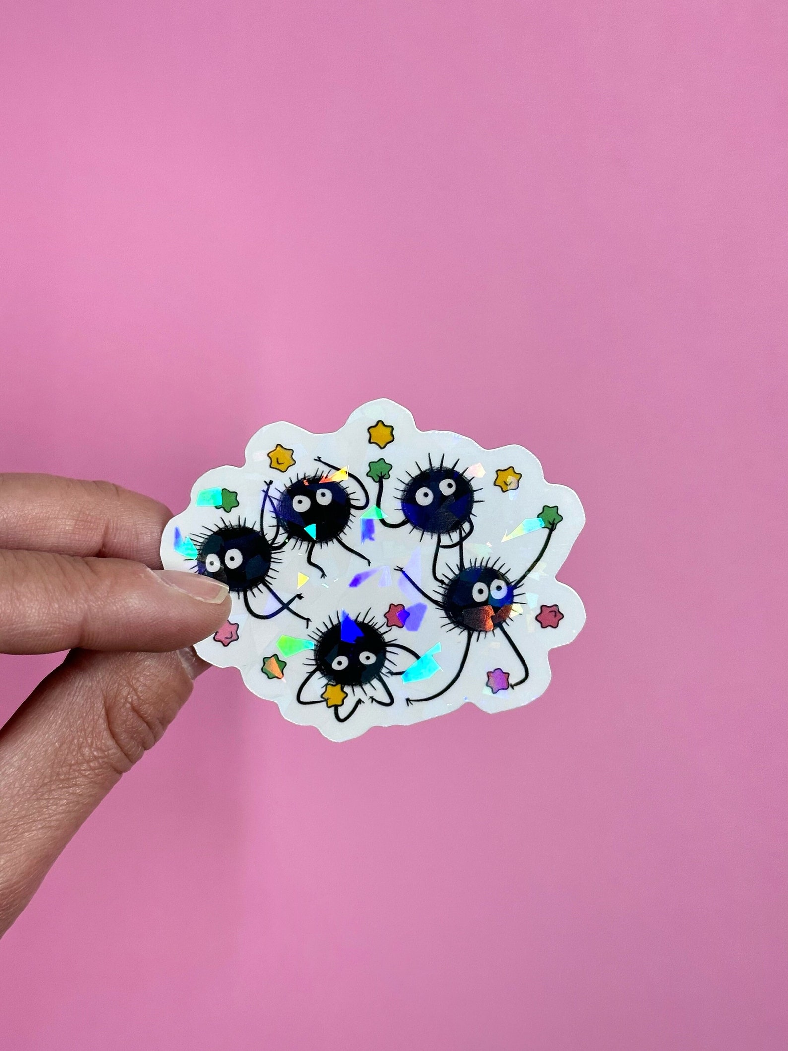 Holographic Soot Sprite Sticker / Water Resistant Sticker for Water ...
