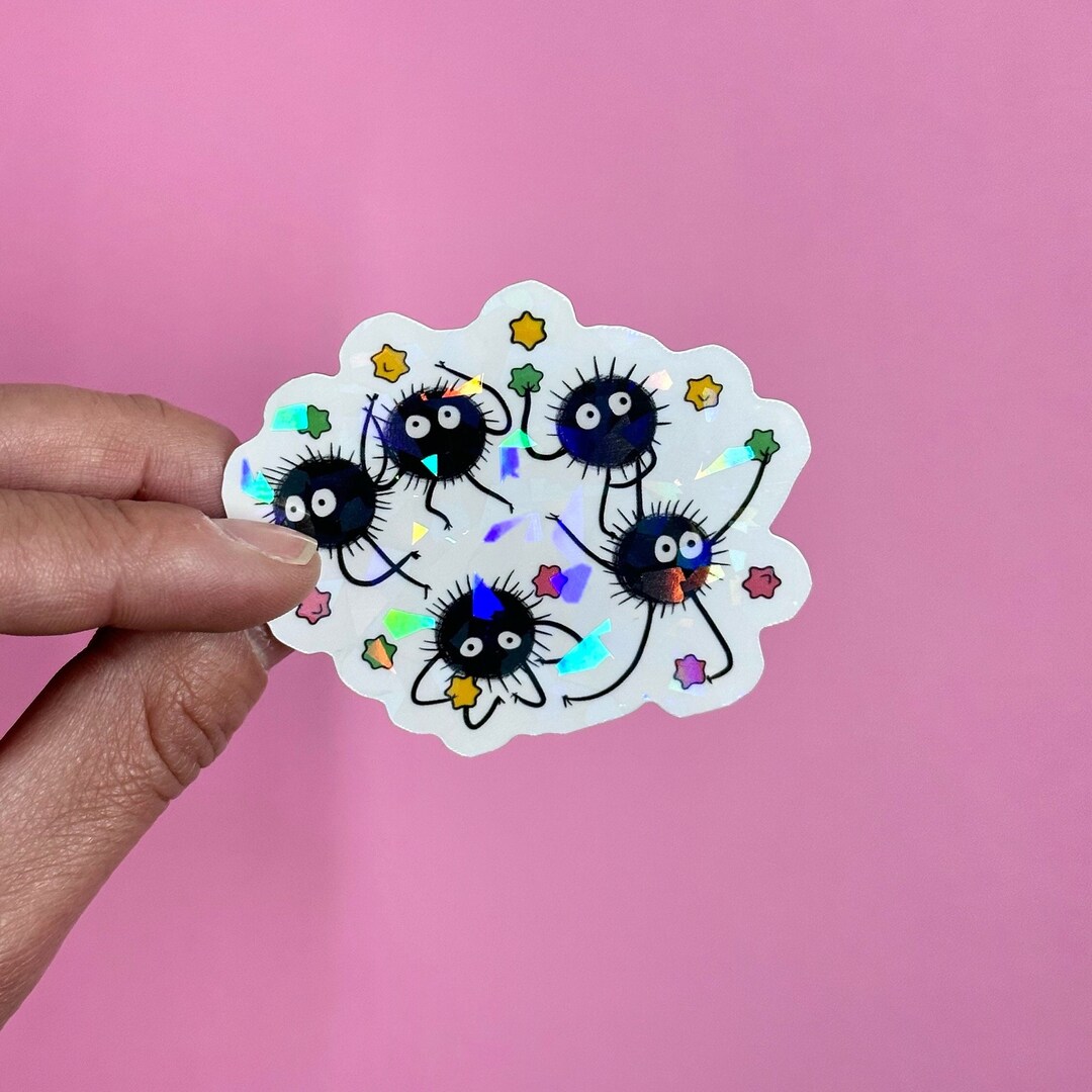 Holographic Soot Sprite Sticker / Water Resistant Sticker for - Etsy