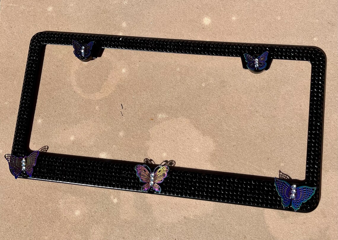 Black Butterfly License Plate Frame Butterfly License Plate - Etsy