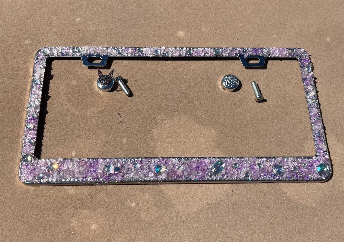 Butterfly Purple License Plate Frame Bling License Plate - Etsy