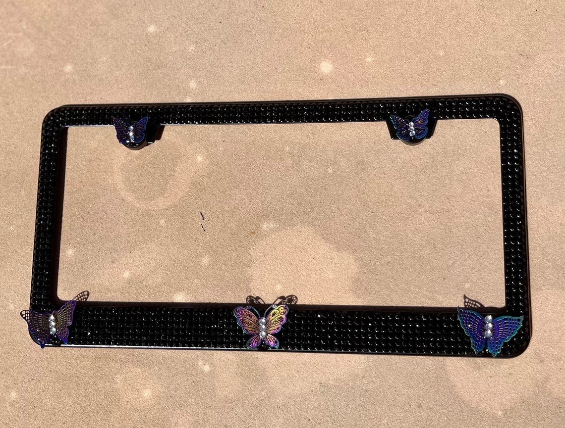 Black Butterfly License Plate Frame Butterfly License Plate - Etsy
