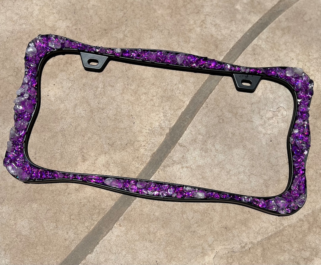 Purple License Plate Frame, License Plate Frame, Bling License Plate ...