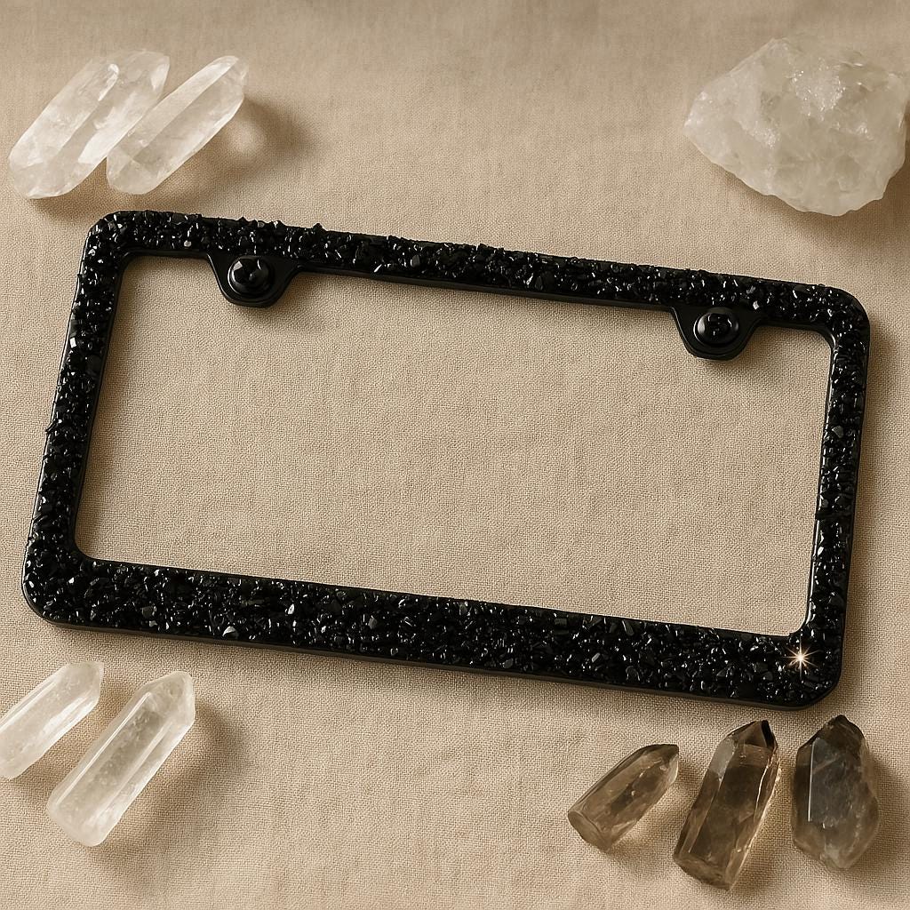 Black Obsidian Crystal License Plate Frame Gift for New Driver ...