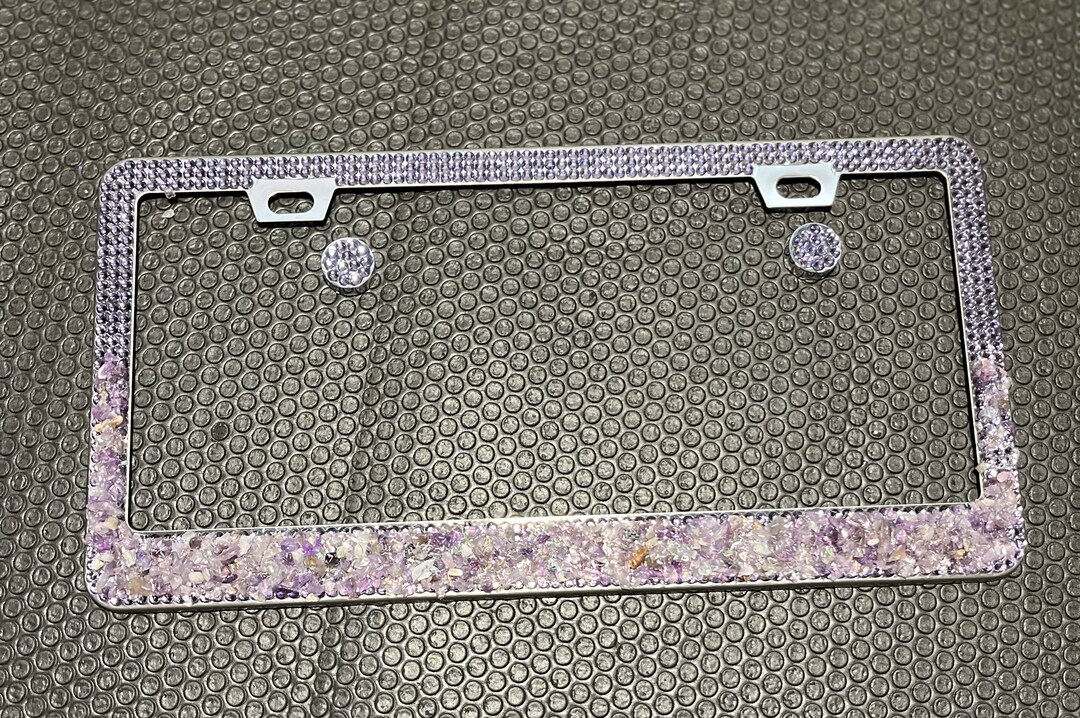 Purple License Plate Frame Purple Crystal License Plate - Etsy