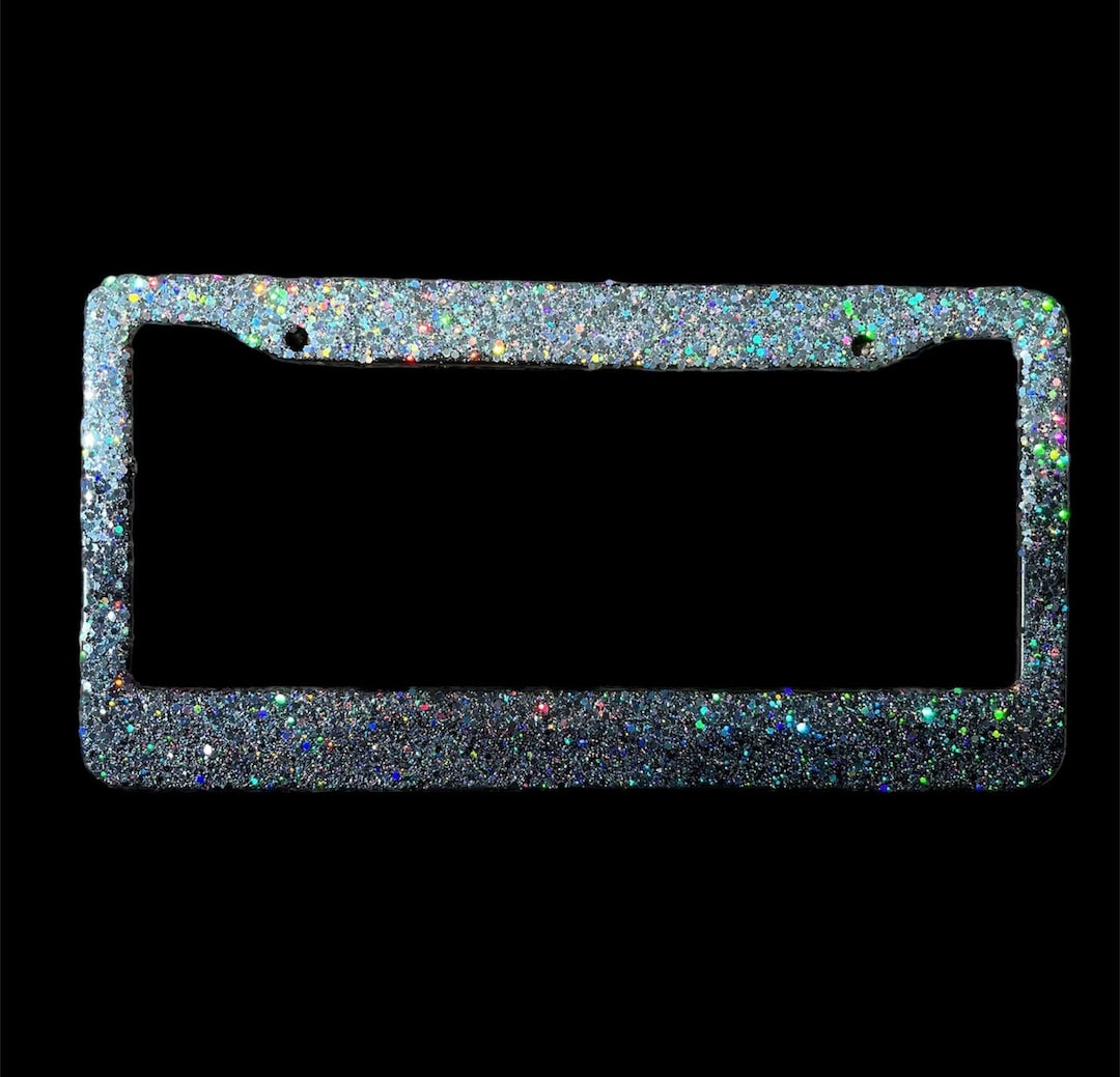 Black License Plate Frame, Black Bling License Plate Frame, Black ...