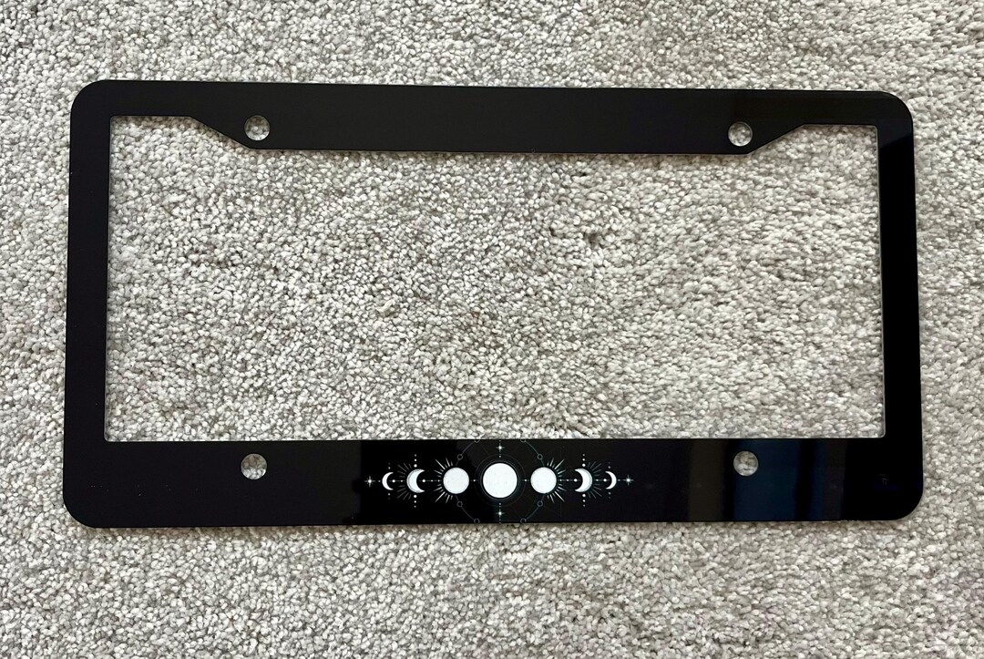 Black License Plate Frame Black Cute License Plate Frame Moon License ...