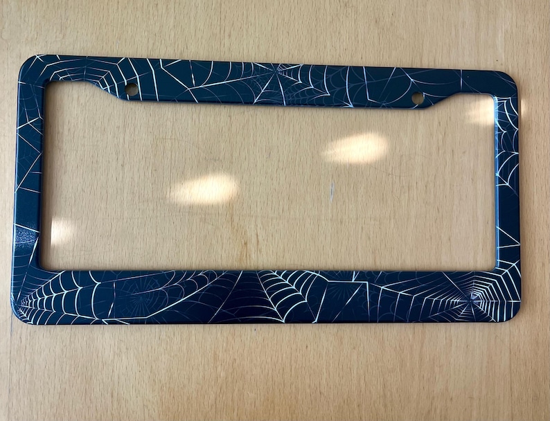 Spider Web License Plate Frame Spooky License Plate Frame With Black ...