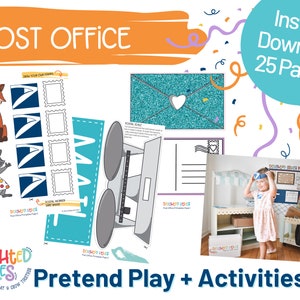Post Office Pretend Play, Pretend Play Printables, Digital Pretend Play ...